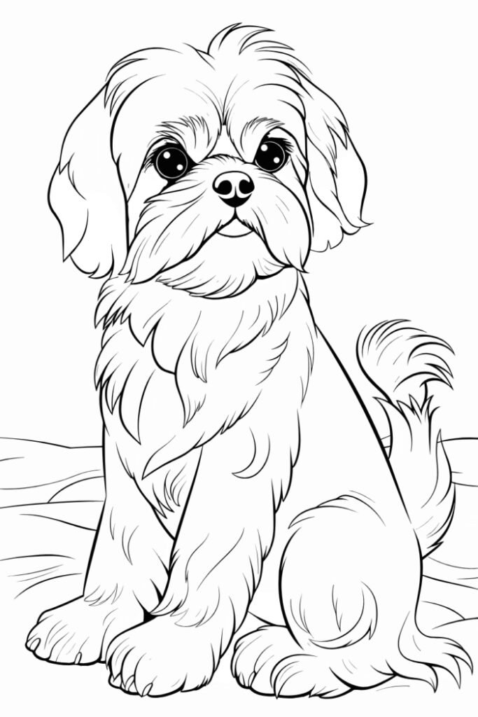Shih Tzu Coloring Pages - ColoringDraft.com Shih Tzu Coloring Pages - ColoringDraft.com