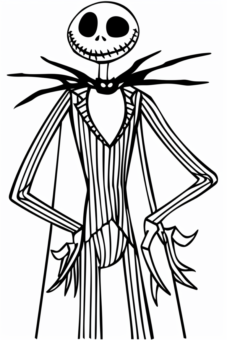 Jack Skellington From The Nightmare Before Christmas Coloring Pages ...