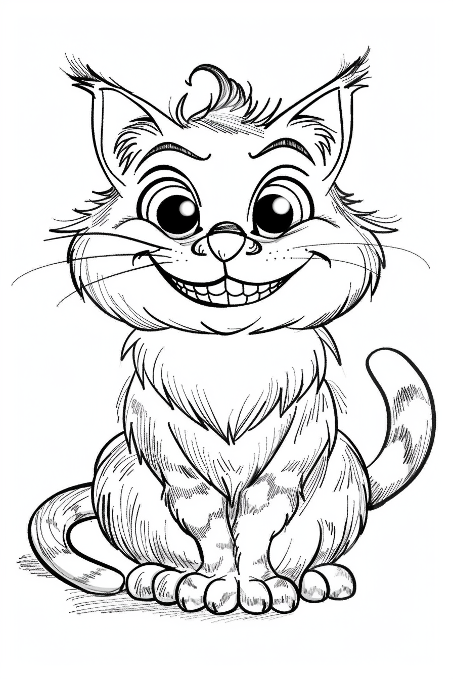 The Cheshire Cat From Alice In Wonderland Coloring Pages