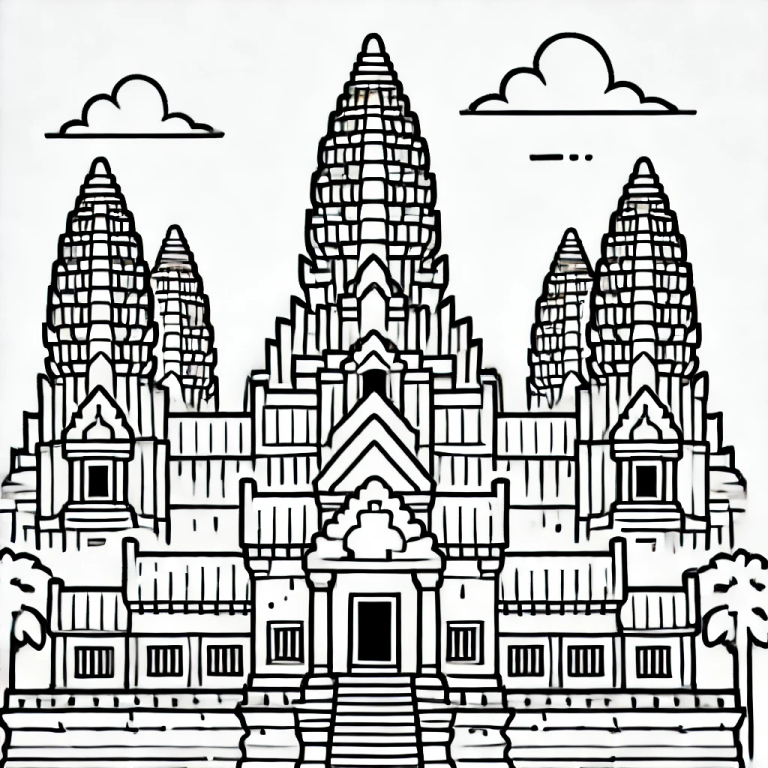 Angkor Wat Coloring Pages - ColoringDraft.com