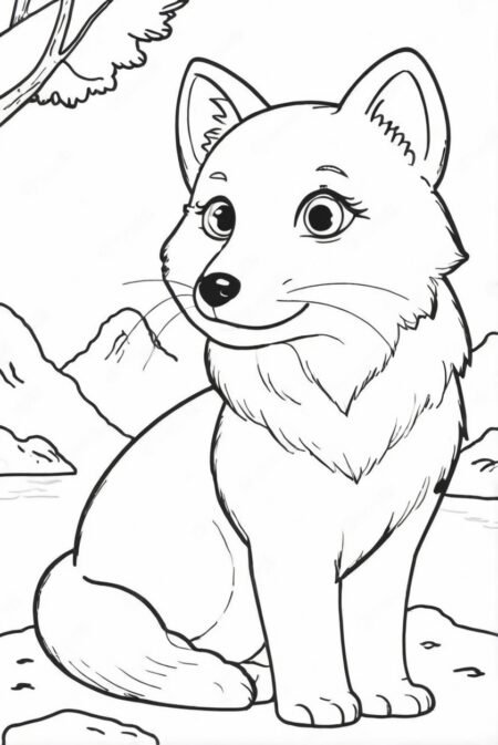 Arctic Fox Coloring Pages - ColoringDraft.com