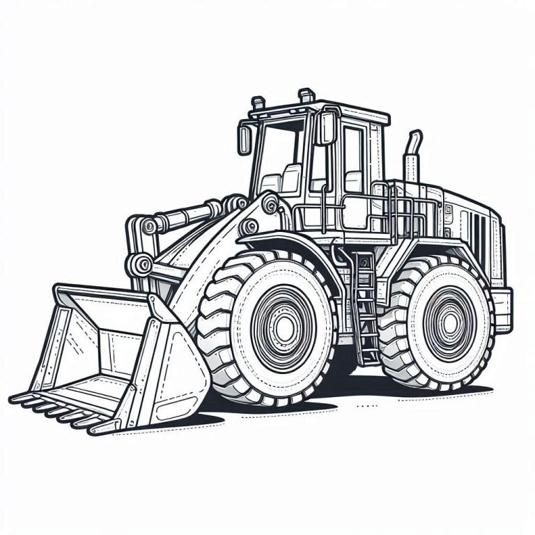 Wheel Loader Coloring Pages - ColoringDraft.com
